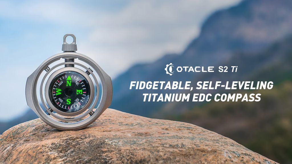 Otacle S2 Ti: Fidgetable, Self-Leveling Titanium EDC Compass - Hunt4Best