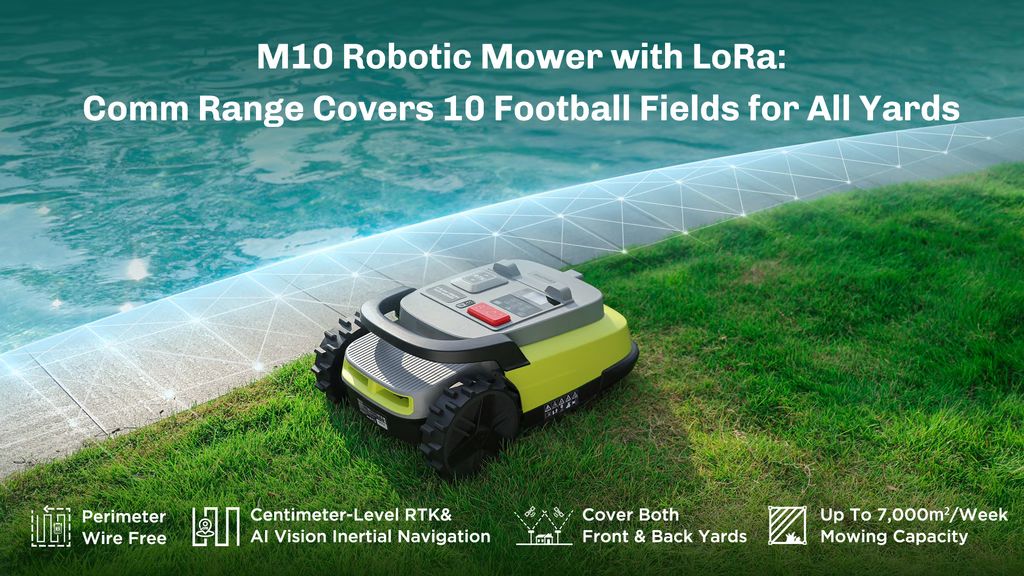 M10 Robotic Mower with LoRa: Comm Range Covers 138,000㎡ - Hunt4Best