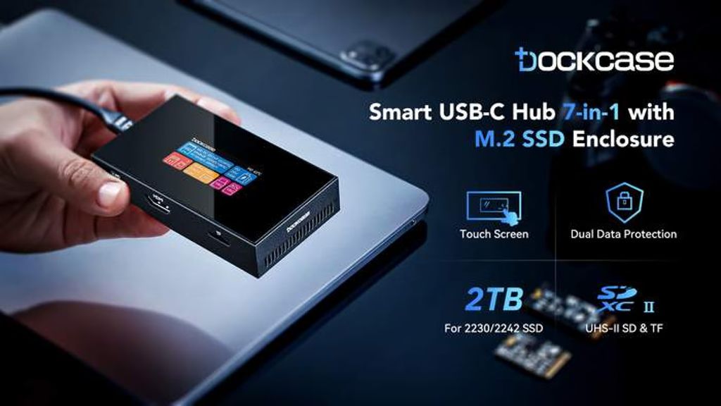 Dockcase Smart USB-C Hub 7-in-1 with M.2 SSD Enclosure - Hunt4Best