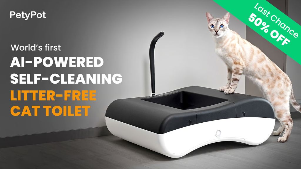 PetyPot - AI-Powered Litter-Free Self-Cleaning Cat Toilet - Hunt4Best