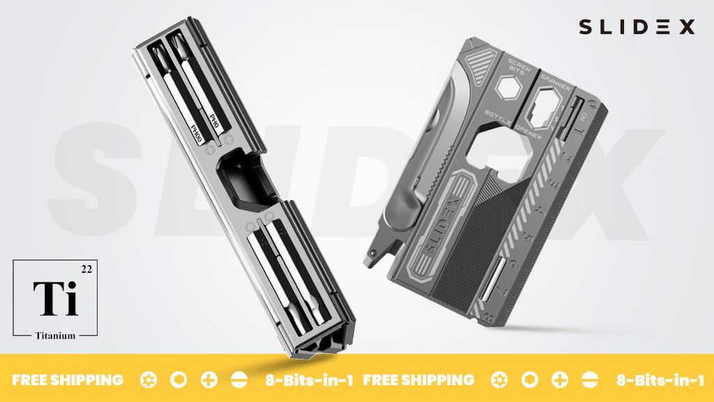 Ti SLIDEX: Magnetic Folding Titanium Multitool-Cards - Hunt4Best