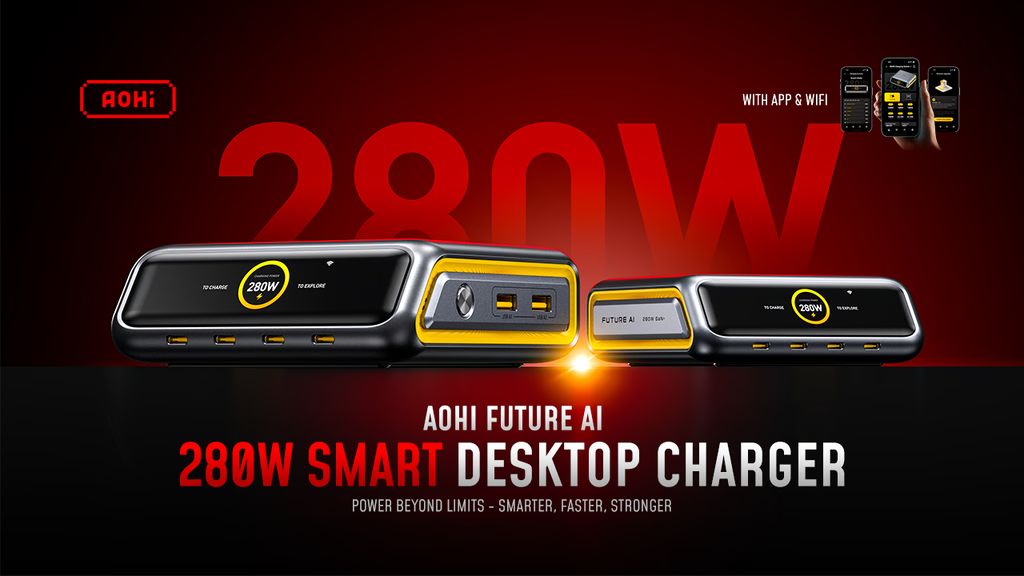 AOHi 280W GaN+ Desktop Charger—The Ultimate 6-Port Power Hub - Hunt4Best